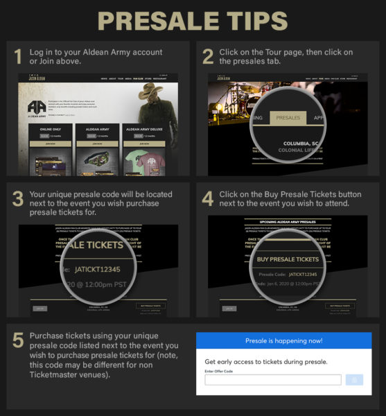 Presale Tips - Jason Aldean